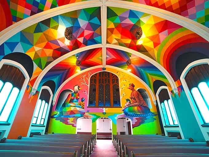 When a church ceiling looks like a psychedelic dream, you know you're somewhere wonderfully unexpected and absolutely mesmerizing.