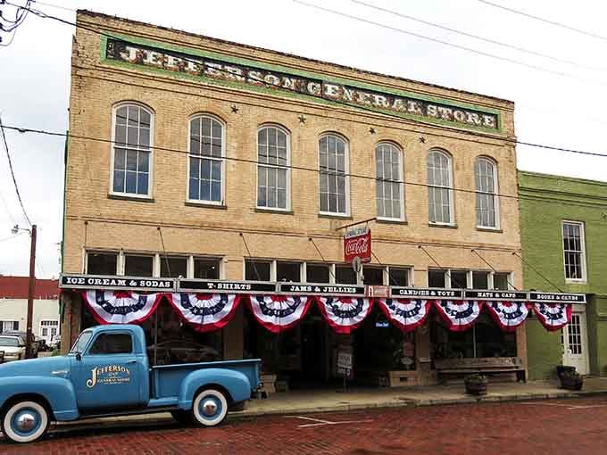That vintage blue pickup parked out front isn't just decoration&mdash;it's the perfect welcome wagon to yesteryear's charm.