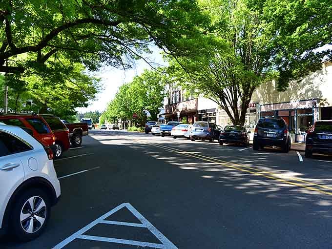 Tree-lined streets and angle parking create the kind of downtown where neighbors still wave to each other.