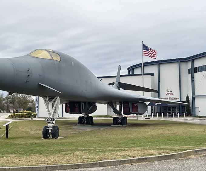 That massive bomber sitting on the lawn makes your childhood field trip memories come rushing back instantly.