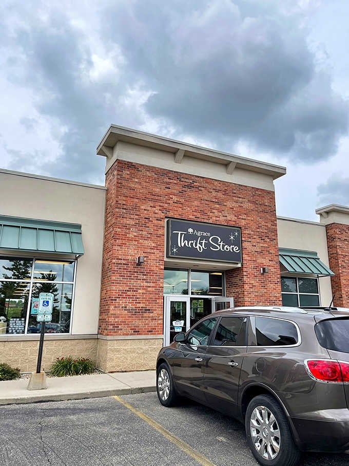 Storm clouds gathering overhead can't dampen the thrill of discovering treasures waiting behind those welcoming glass doors.