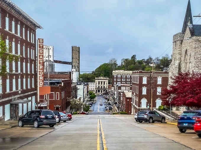 That vintage "Stratford" sign towers over downtown like a friendly lighthouse guiding you to affordable adventures.