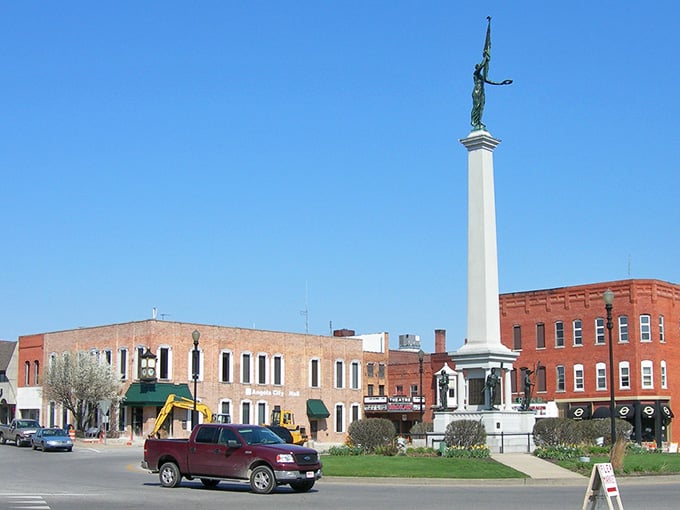 That monument stands proud in the town square, reminding everyone that history and community still matter here.