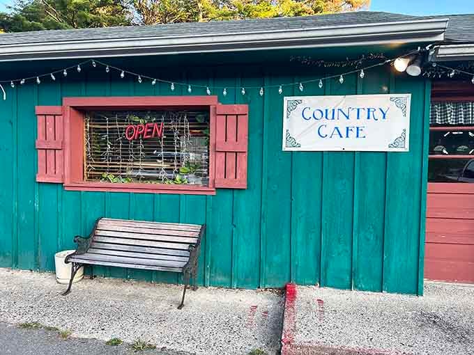 String lights and a welcoming bench prove the best restaurants don't need fancy marketing campaigns.