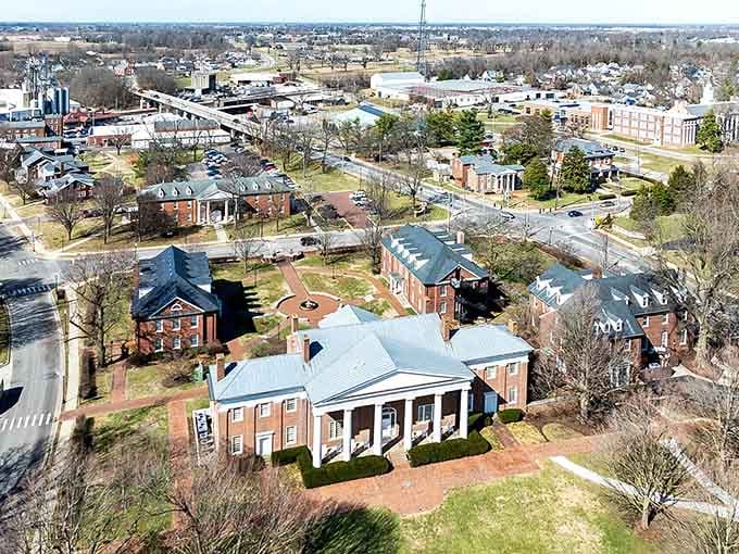 From above, this town reveals its architectural treasures like a well-kept secret finally ready to share with the world.
