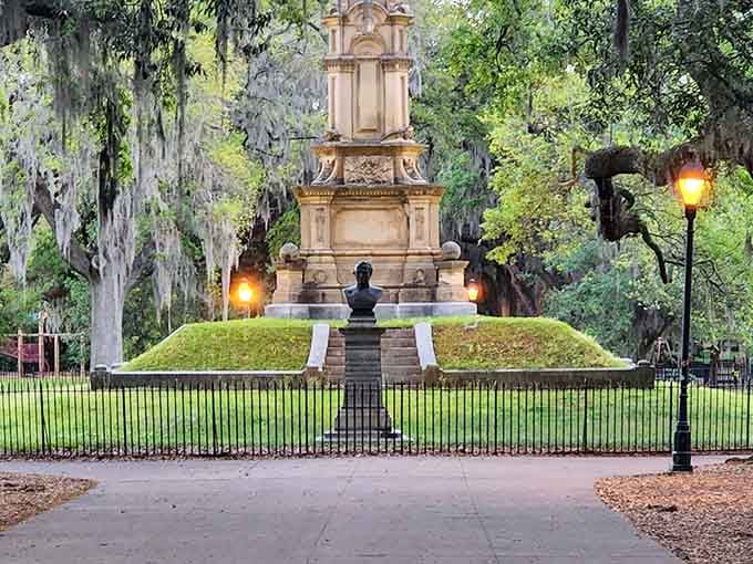 That iconic fountain glows at dusk, proving some things really do look better with a little mood lighting.