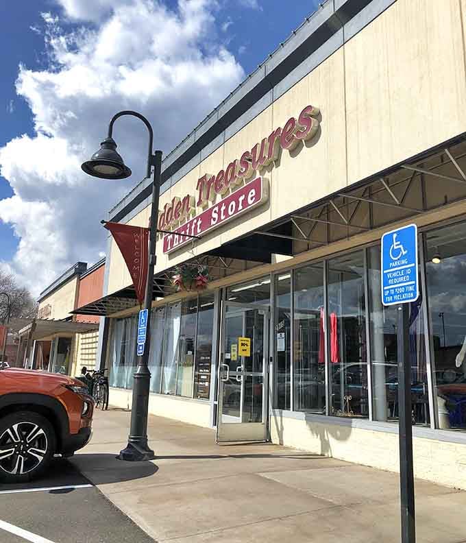 Blue skies and vintage finds await behind those glass doors where bargain hunting becomes an art form.