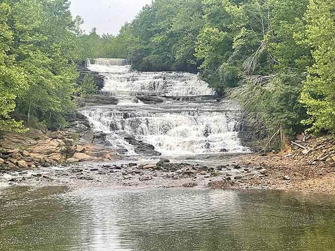 Multiple tiers of rushing water create the perfect natural staircase, though you'll want to swim rather than climb.
