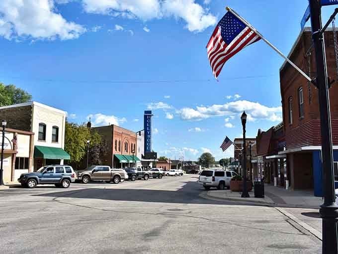That American flag flying high over Main Street tells you everything about this proud, safe Minnesota community.
