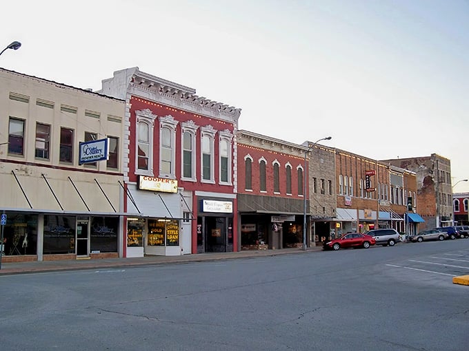 Soft daylight fills the historic downtown, where brick buildings stand shoulder to shoulder like old friends catching up.