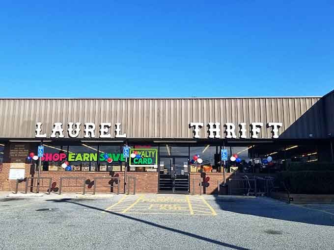 The colorful loyalty card signs promise rewards for smart shoppers who know quality bargains when they see them.