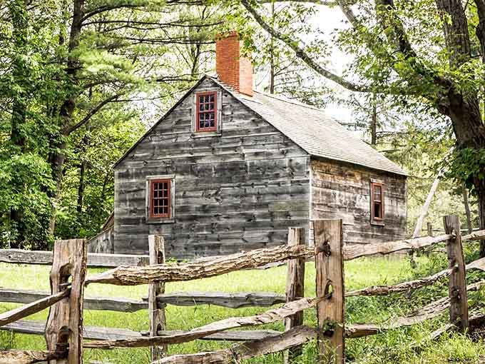 This handsome colonial home with its brick chimney stands ready to share stories from centuries past with curious visitors.