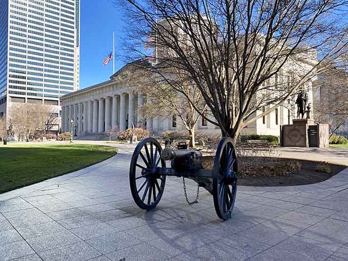 That historic cannon on Capitol Square has witnessed more Ohio history than most textbooks could ever capture.
