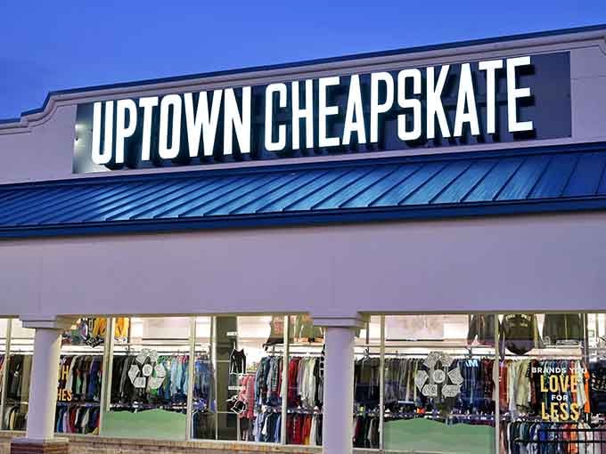 Evening light catches those massive windows, revealing racks of curated secondhand treasures waiting for their next adventure.