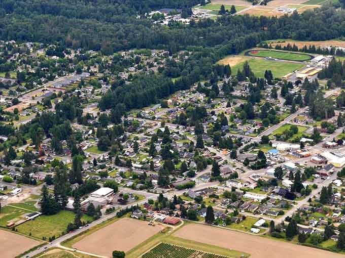 From above, Carnation looks like someone carefully arranged a model train set, except everything actually works.