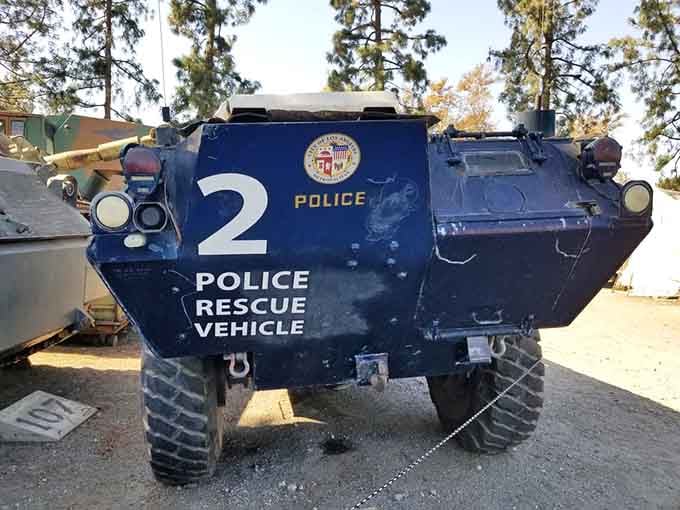 When the LAPD needed serious backup, they turned military hardware into peacekeeping muscle with impressive blue paint.