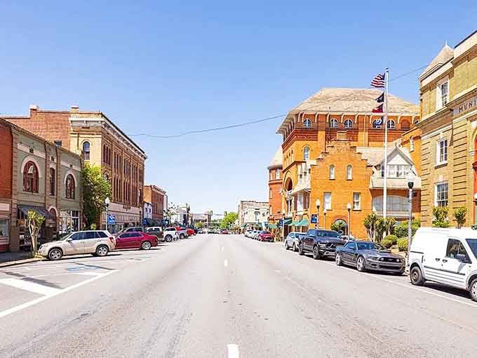 That distinctive round building isn't a spaceship, it's just Americus showing off its architectural personality with zero apologies.