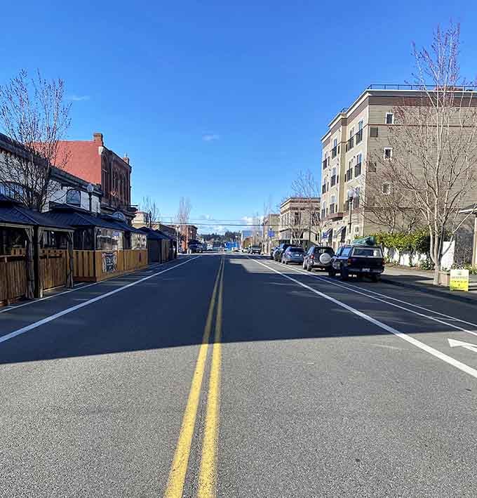 Wide open streets perfect for mural hunting without dodging crowds like you're in some urban obstacle course.