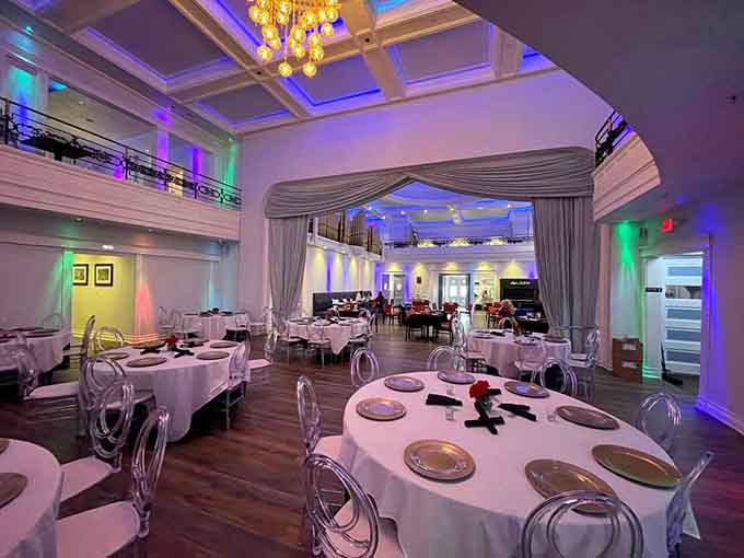 Those soaring ceilings and color-changing lights transform dinner into a Broadway show where you're the star and the standing ovation is mandatory.