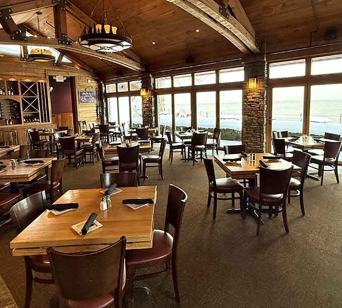 Floor-to-ceiling windows frame the bay like nature's own IMAX screen, minus the sticky floors and overpriced popcorn.
