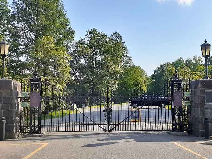 Those ornate gates aren't keeping you out; they're inviting you into 281 acres of botanical wonder.