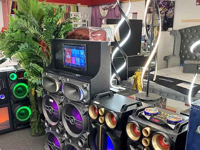 Sound systems with more lights than a disco, because apparently your music needs a visual component now too.