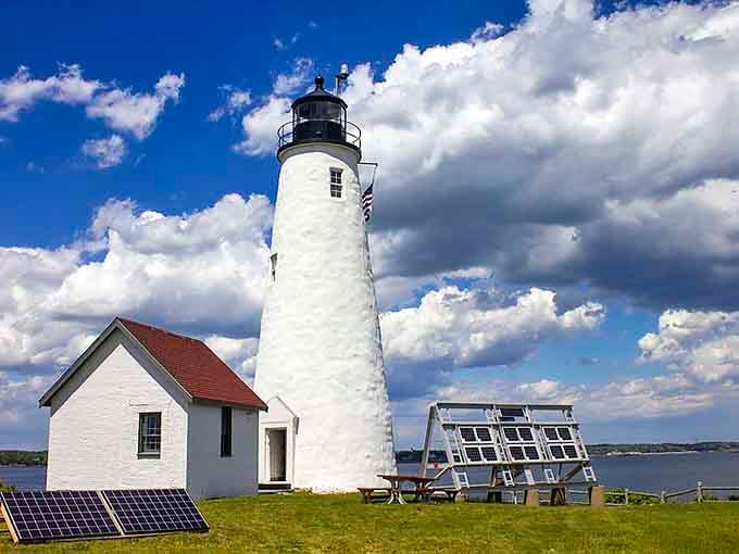 That white tower against blue sky? Pure New England poetry, minus the complicated metaphors and confusing symbolism.