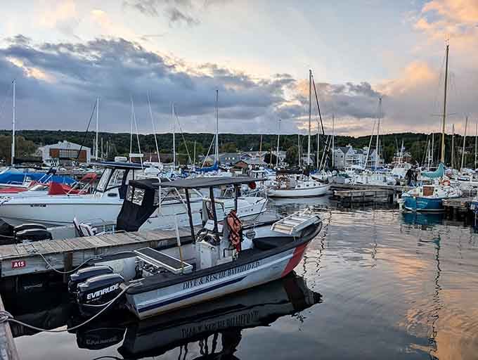 The marina at sunset proves that Wisconsin's north coast rivals any coastal destination you've ever dreamed about.