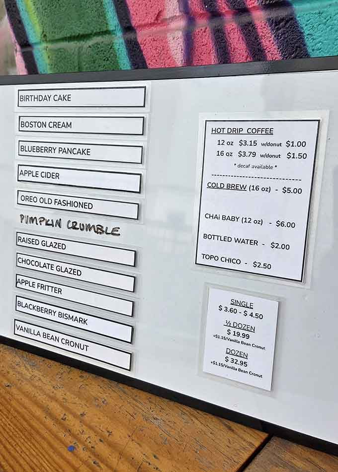 Decision paralysis has never looked so delicious: Birthday Cake, Boston Cream, and Blueberry Pancake await your consideration.