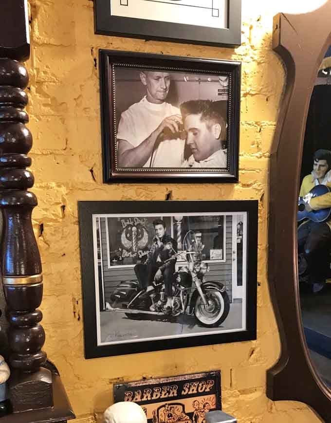Elvis getting his hair styled proves even legends needed a little help maintaining that iconic pompadour perfection.