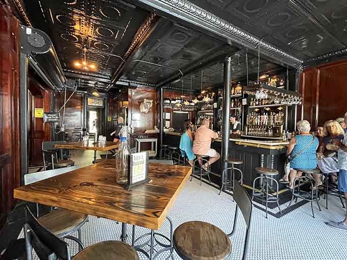 Dark wood, pressed tin ceilings, and enough atmosphere to make you believe in things that go bump in the night.