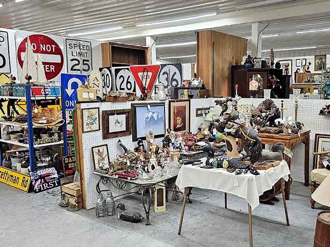 Vintage road signs and collectibles create a visual feast that'll transport you straight back to simpler times.