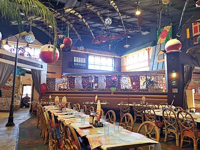 Walking into this dining room feels like stumbling onto a movie set where Jimmy Buffett meets Wisconsin hospitality.