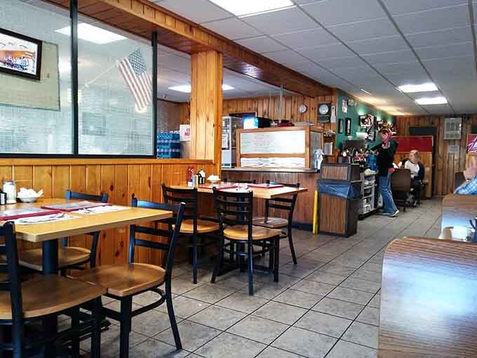 Wood paneling and fluorescent lighting: the interior design equivalent of a warm hug from your favorite aunt.