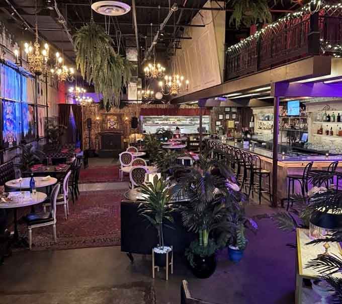 Chandeliers meet jungle vibes in this stunning space that proves seafood restaurants don't need nautical clich&eacute;s.