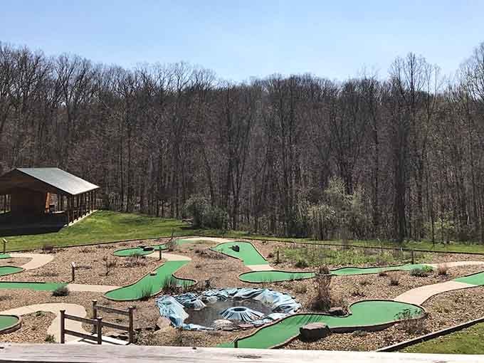 Mini golf surrounded by actual mountains beats windmills and clown faces any day of the week, friends.