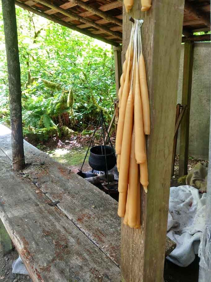 That cauldron isn't just for show; it's where medieval cooking meets Pacific Northwest forest ambiance perfectly.