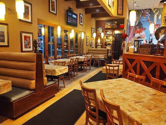 Warm lighting and cozy booths create the kind of atmosphere where calories don't count and second helpings are mandatory.
