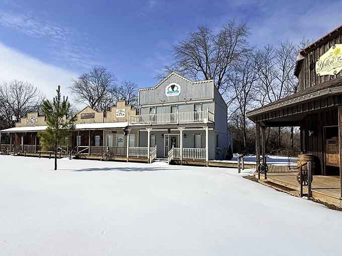 Snow-dusted storefronts and empty streets create the perfect backdrop for your inner Clint Eastwood to emerge.