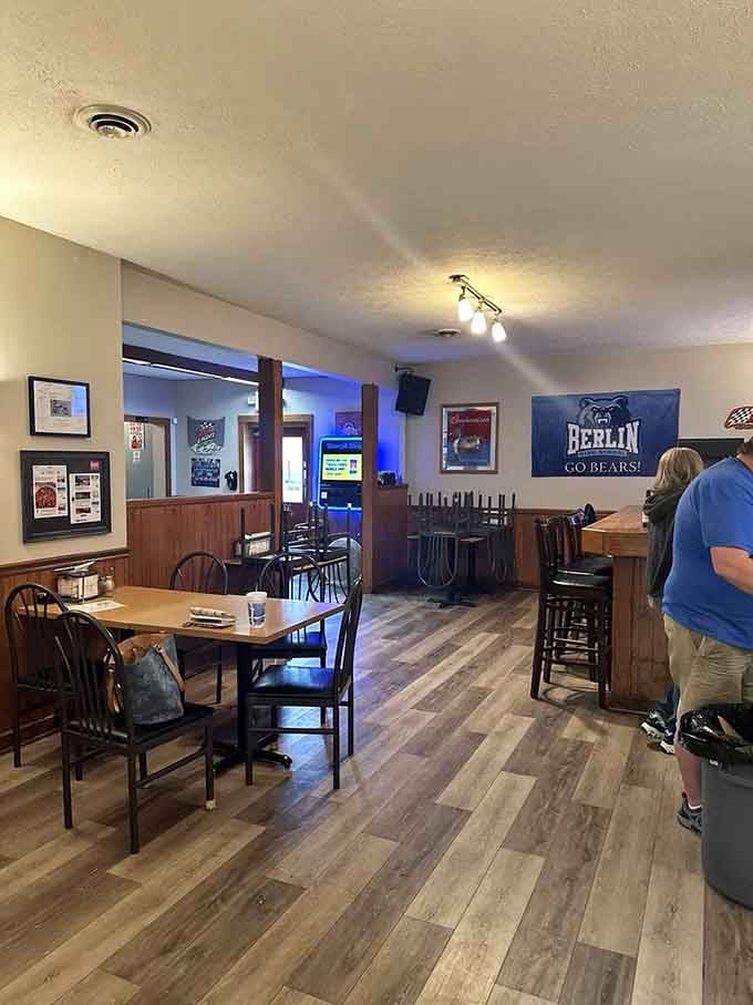 The cozy interior feels like your favorite local hangout, complete with comfortable seating and a welcoming small-town vibe.
