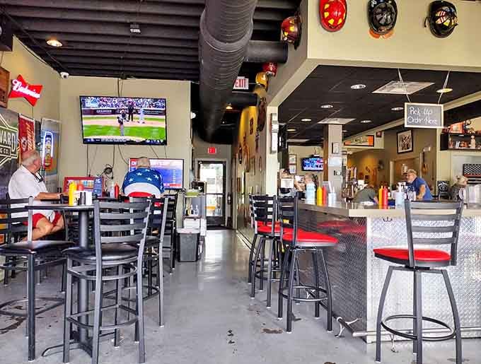 Industrial chic meets Midwest comfort in a space where firefighters once geared up for emergencies.