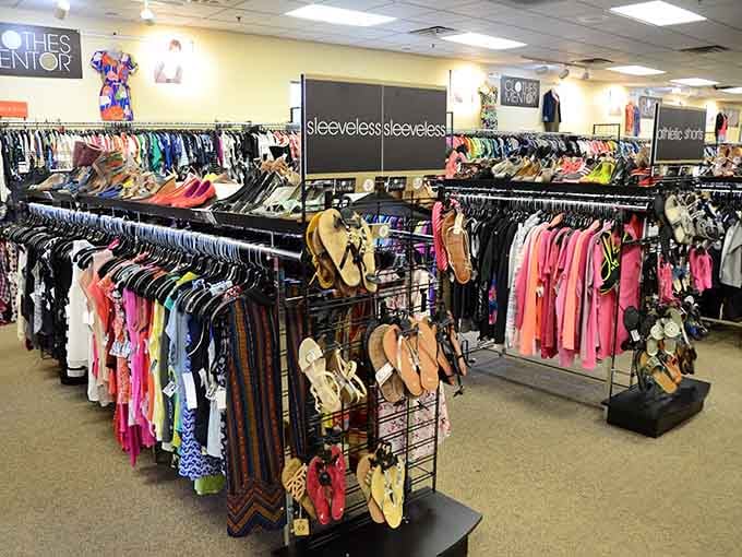 Color-coded racks make finding your style easier than deciding what to binge-watch this weekend.
