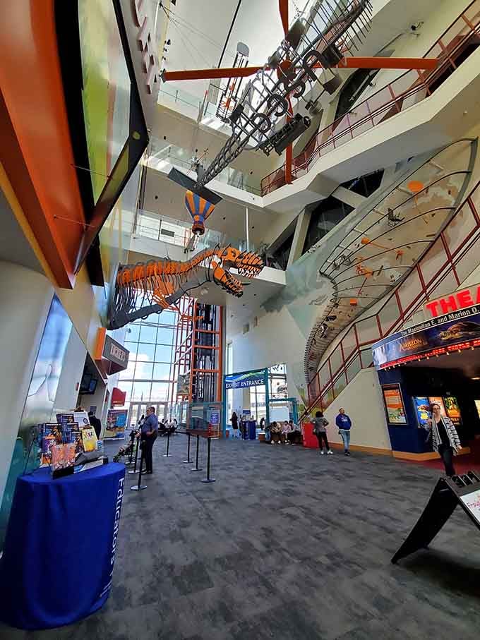 That dinosaur skeleton overhead isn't just for show&mdash;it sets the tone for serious fun ahead.