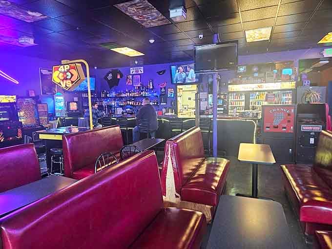 Purple haze isn't just a song here, it's the entire lighting scheme, and somehow it works perfectly.