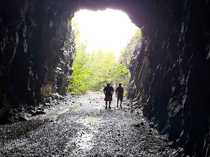 Walking toward the light at tunnel's end feels like stepping through time itself, doesn't it?