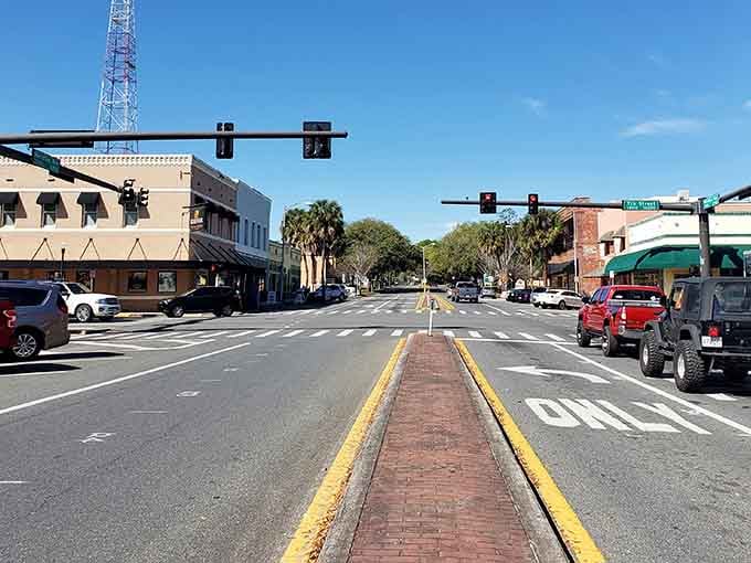 Wide streets and brick medians whisper of a slower era when parking wasn't a contact sport.