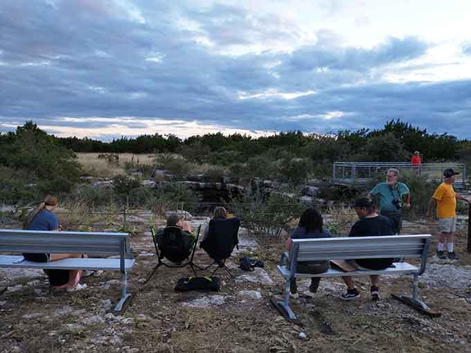 Evening gatherings at the sinkhole beat any Netflix binge when millions of bats are about to put on a show.