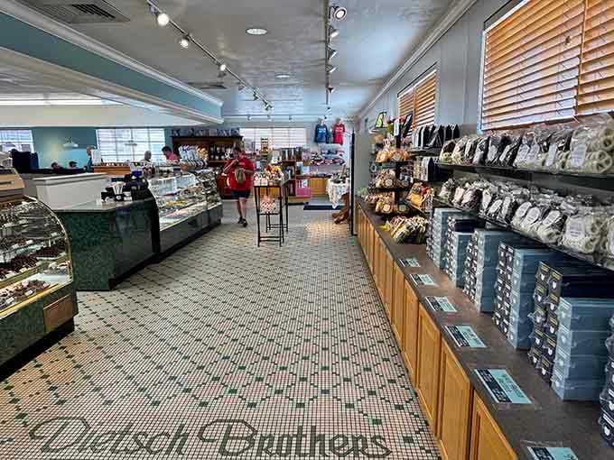 Step inside and those gleaming display cases reveal row after row of handcrafted chocolates waiting to tempt you.