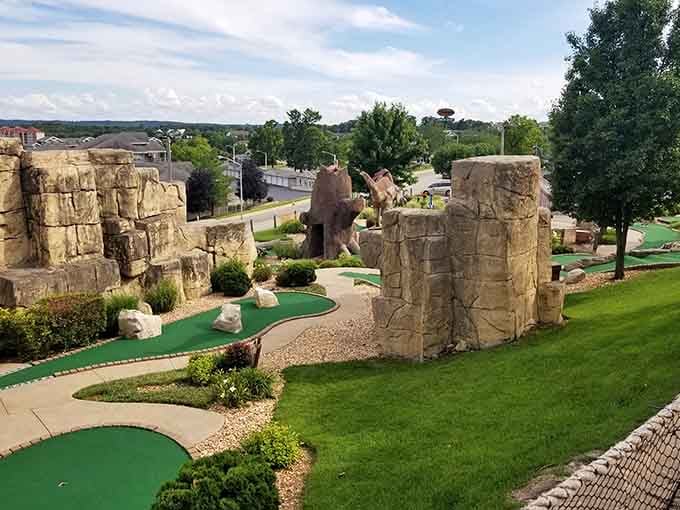 Canyon walls tower over the course like nature's own golf hazards, minus the actual geological timescale required.
