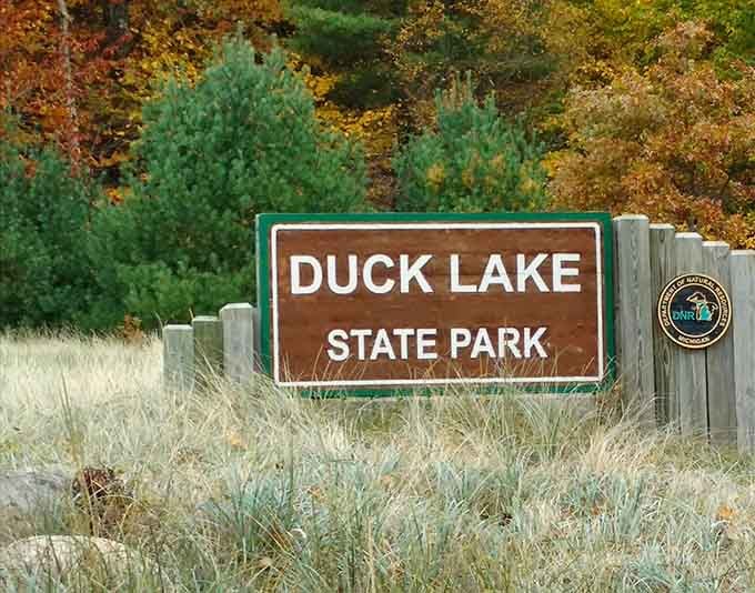 The sign that marks your arrival at Michigan's best-kept secret, no treasure map required.